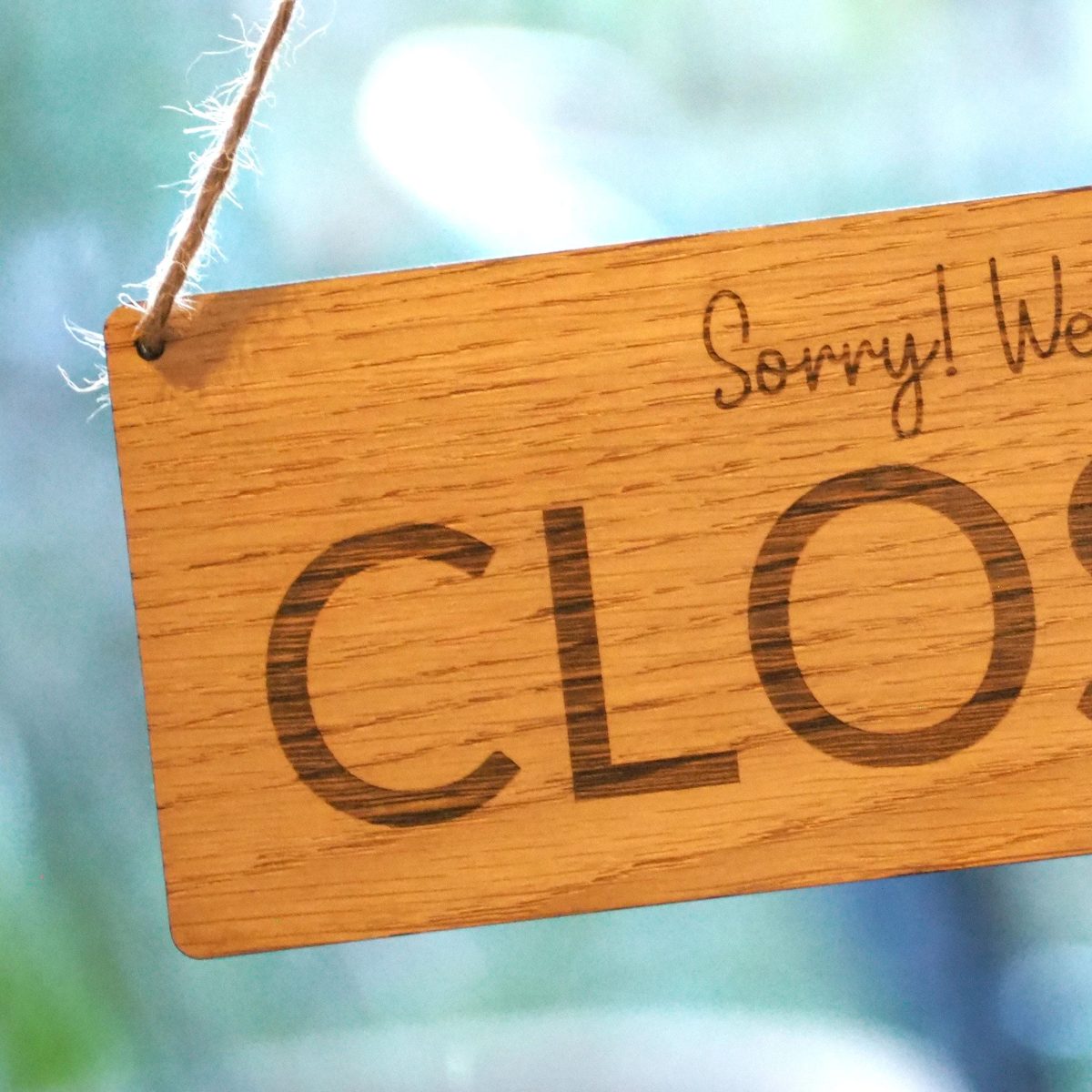 Personalised Open/Closed Shop Sign Custom Engraved Wooden Business ...