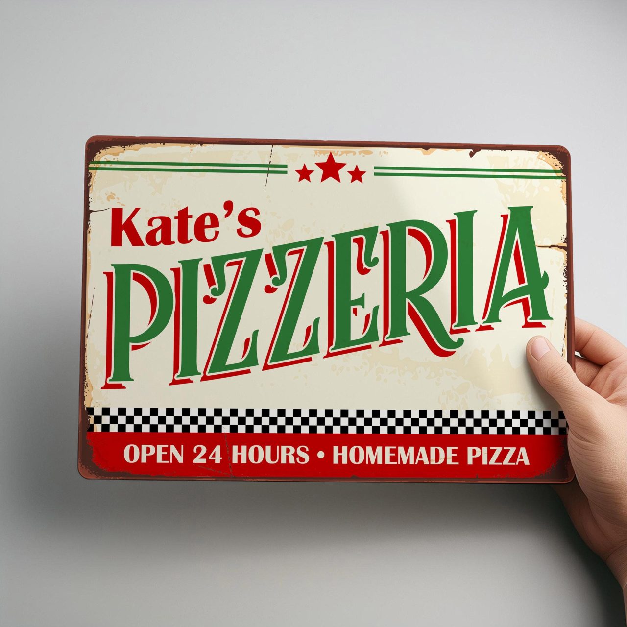 Rustic Wood Fired Pizza Sign Personalised Family Kitchen Decor for ...
